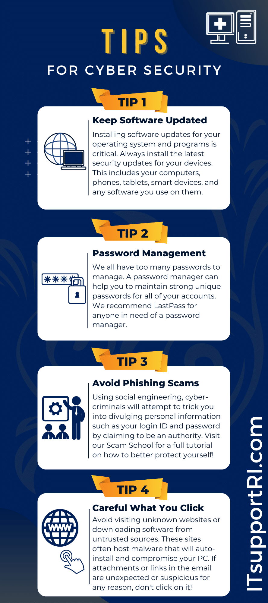Infographic - Cyber Security Tips - IT Support RI - Computer Support ...